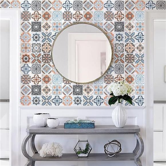 Wall Decor | Orainege Boho Wallpaper Peel And Stick Backsplash Bohemian ...